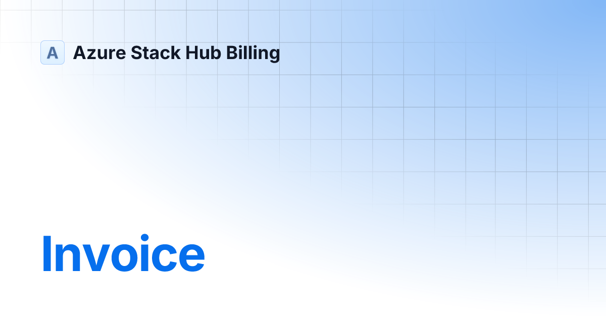 Invoice | 2003 | Azure Stack Hub Billing